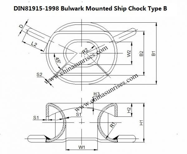 DIN81915-1998 Bulwark Mounted Ship Chock Type B - ChinaSunRises